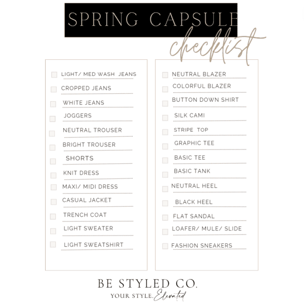 Your Spring Capsule Wardrobe from a Personal Stylist | Be Styled Co.