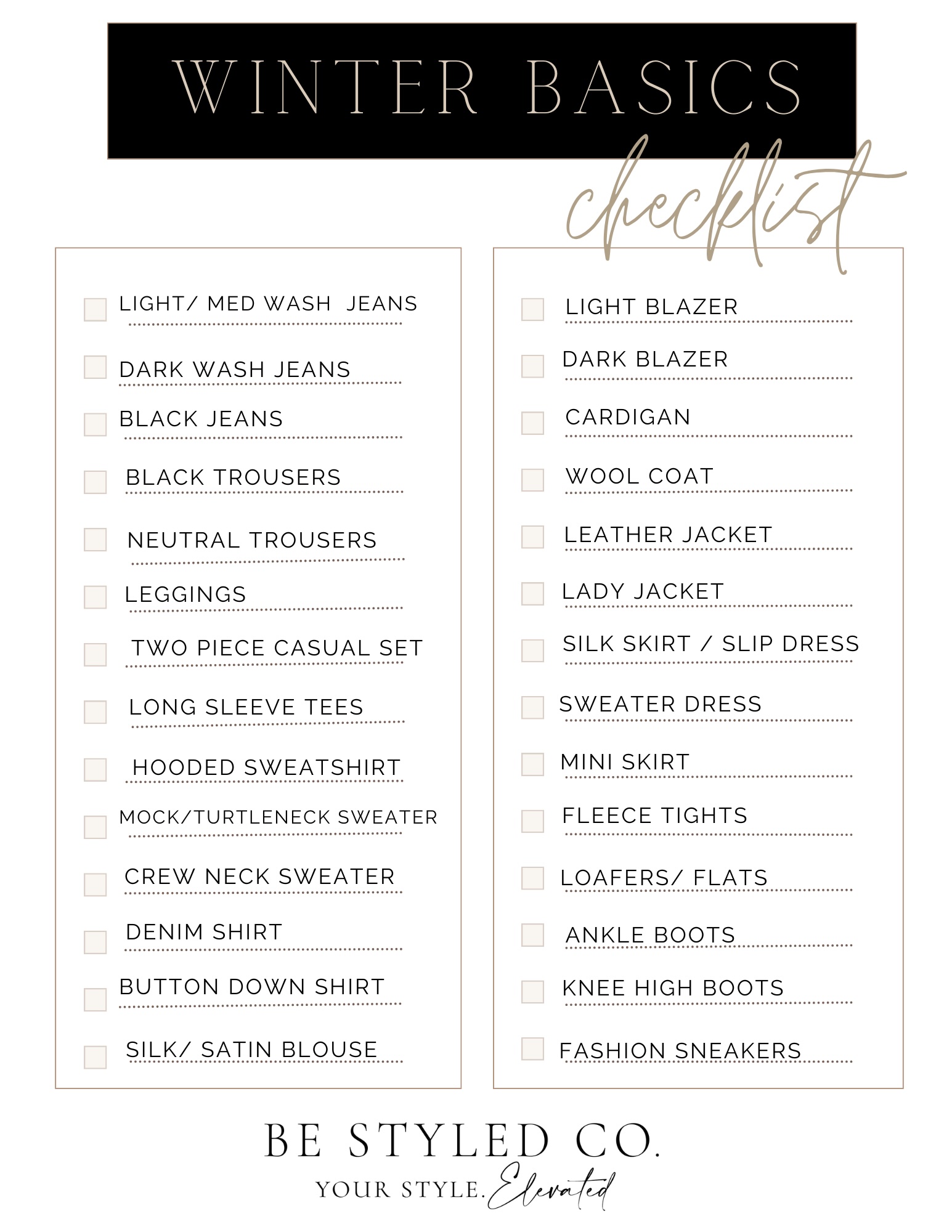 Your Ultimate Guide To Winter Basics | BeStyled Co.